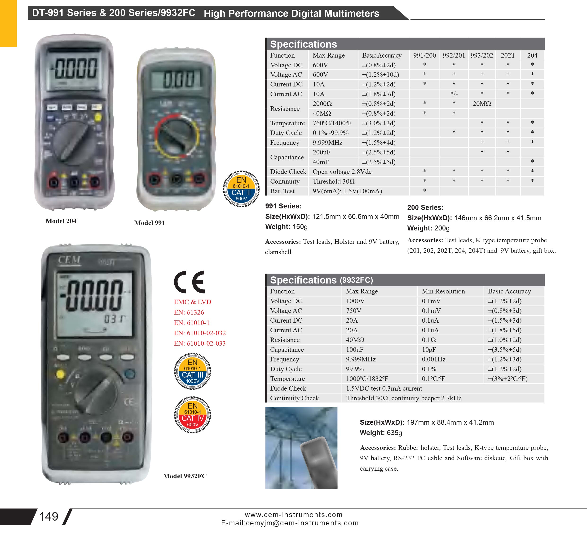 مولتی متر دیجیتال الکترونیکی سِم CEM DT-991 | متروتیک