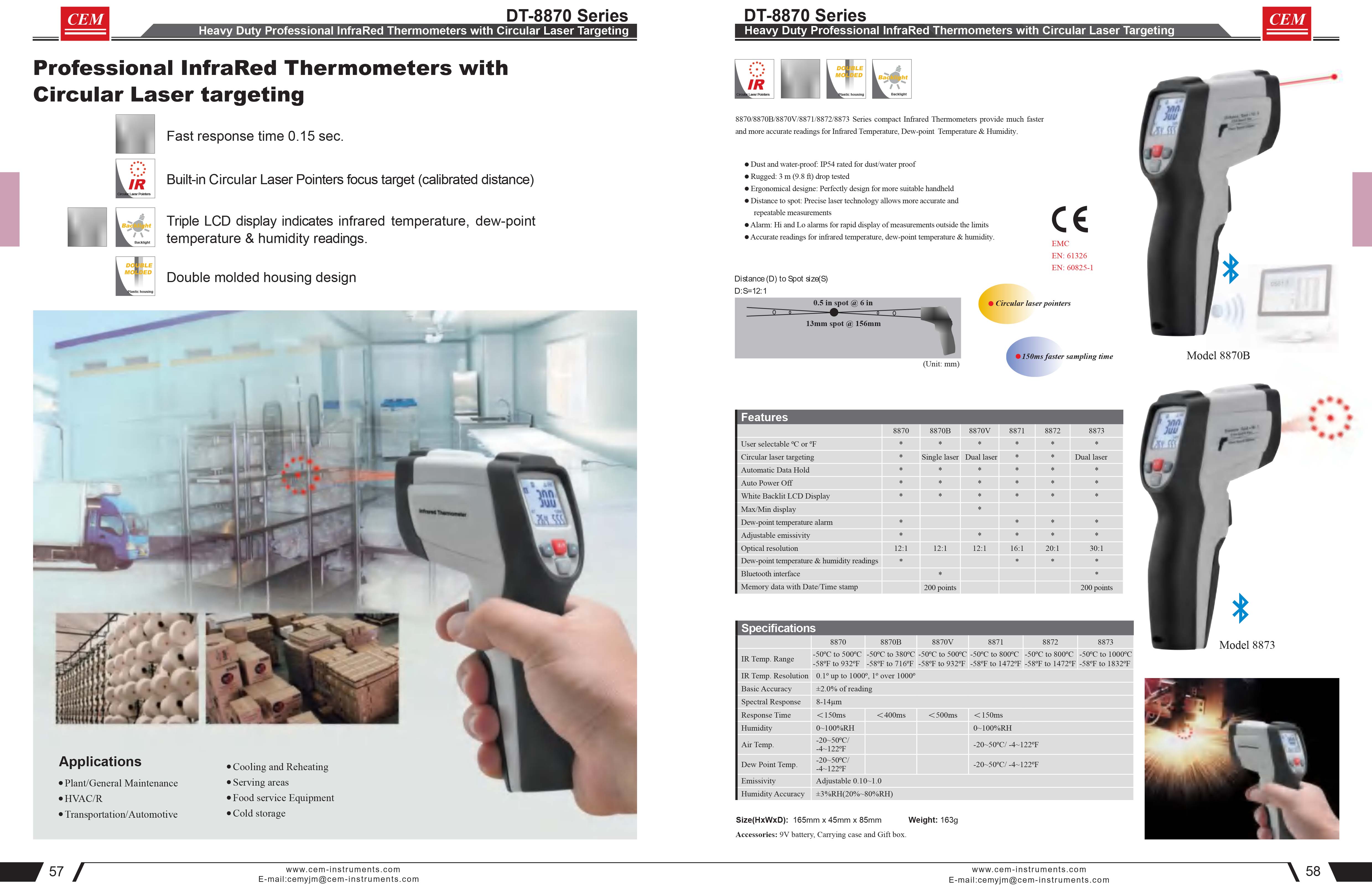 فروش ارزان حرارت سنج لیزری 500 درجه سی ای ام CEM DT-8870 | متروتیک