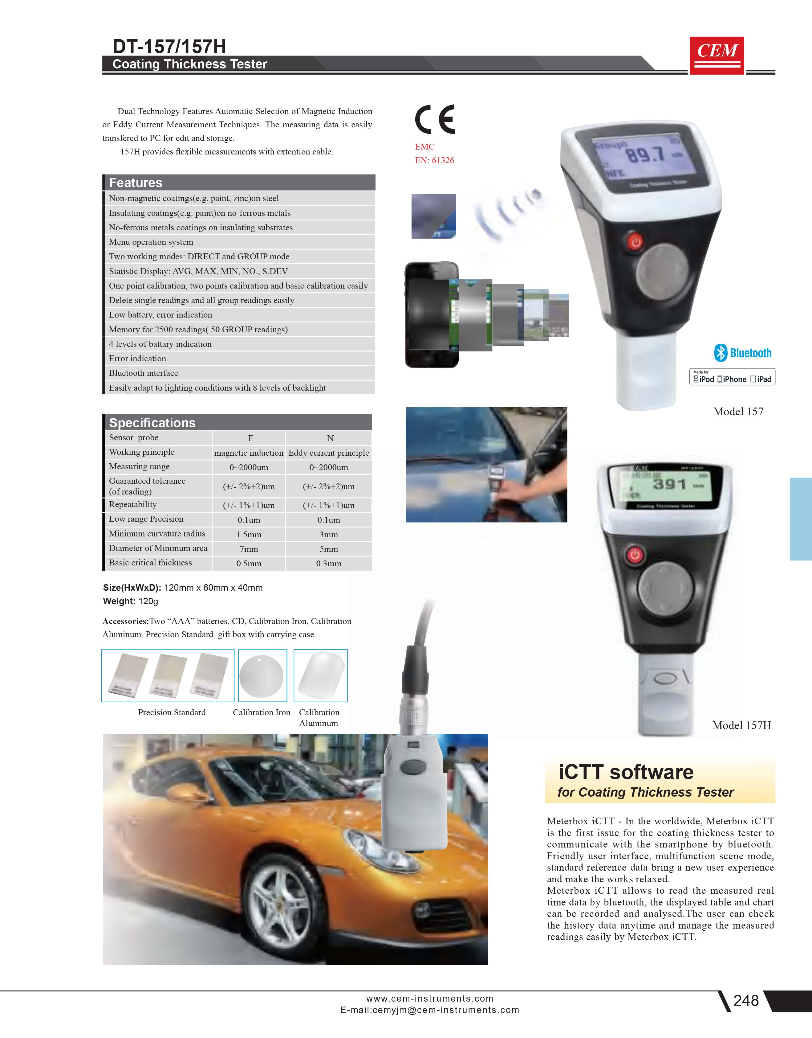 ضخامت سنج Fe و NFe پراب جدا سم CEM DT-157H | متروتیک