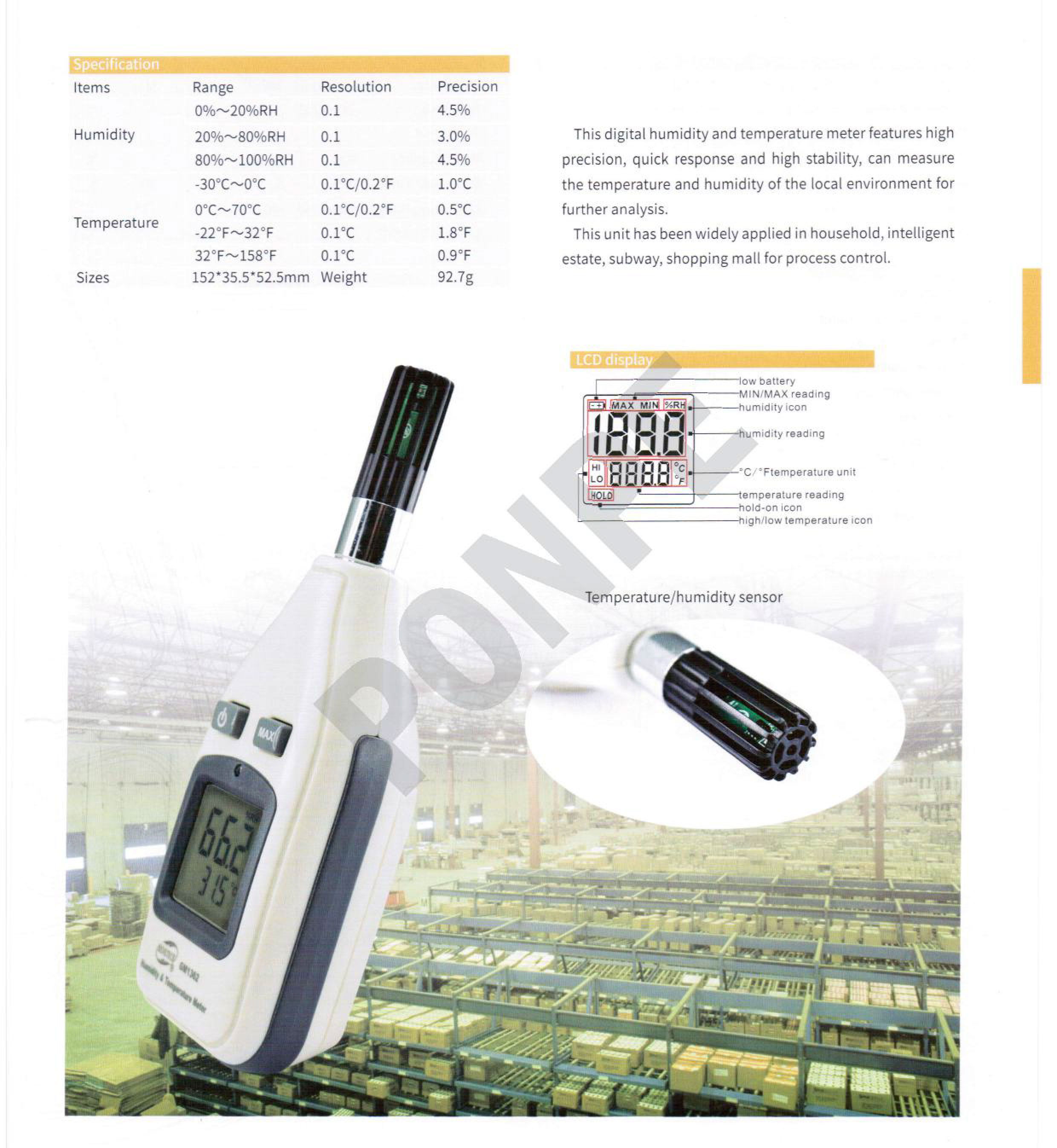 قیمت و خرید دما و رطوبت سنج ارزان بنتک BENETECH GM 1362 | متروتیک