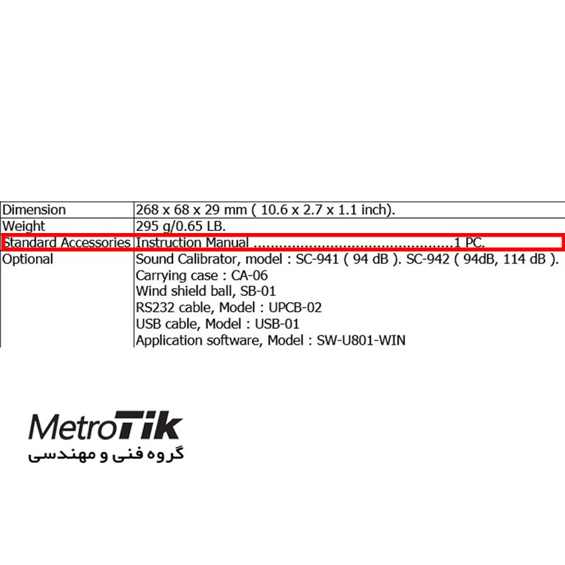 صداسنج پراب سرخود لوترون LUTRON SL-4012 | متروتیک