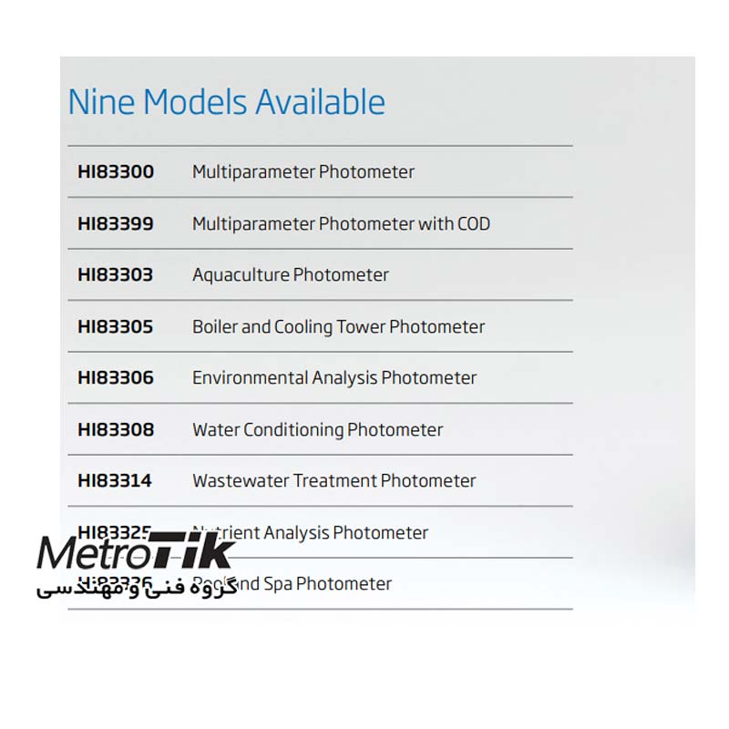 فتومتر مولتی پارامتر و COD هانا HANNA Hi83399 | متروتیک