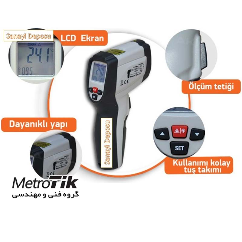 دماسنج 500 درجه 2 نقطه لیزر سم CEM DT-8870V | متروتیک