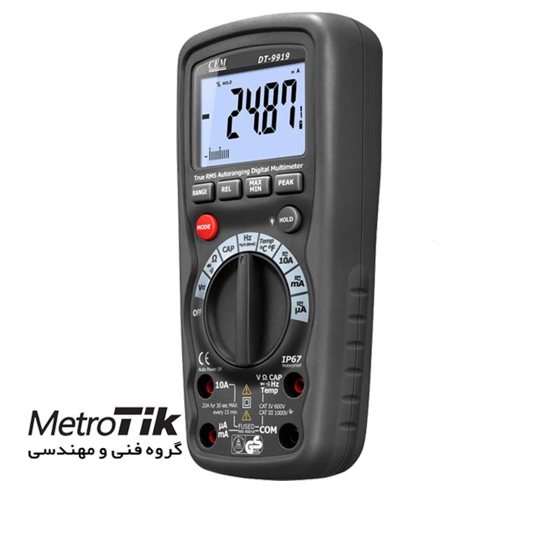قیمت انواع ولت متر ضد آب و ضد ضربه و دماسنج سی ای ام CEM DT9919 | متروتیک