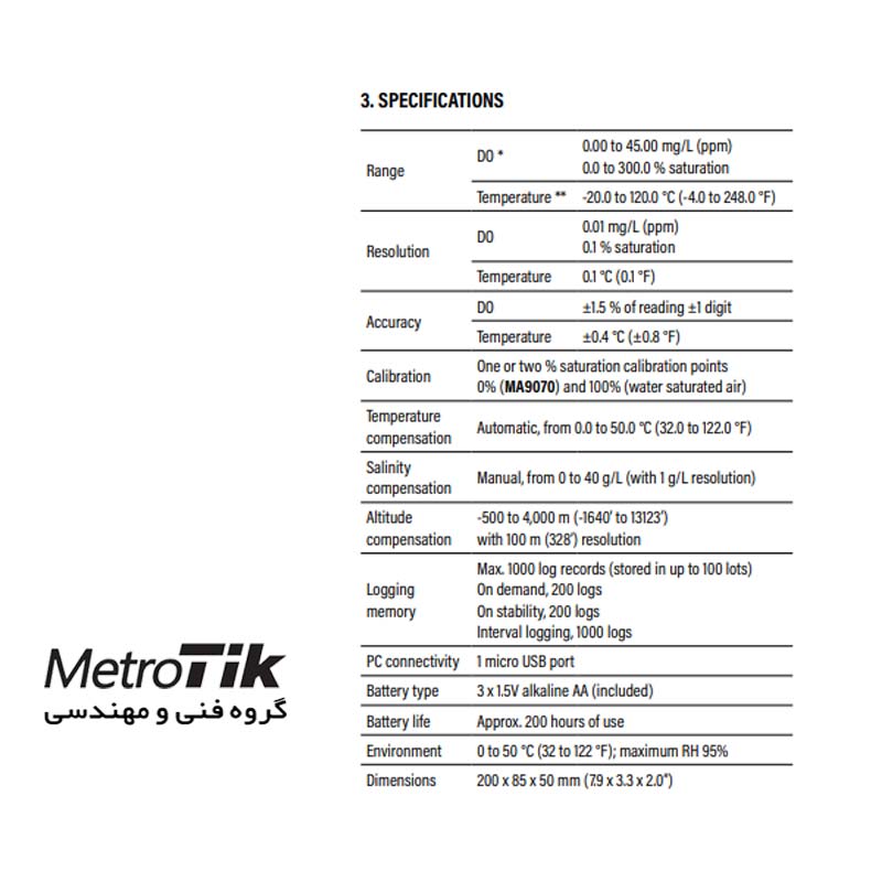 دستگاه DO متر میلواکی MILWAUKEE MW605 MAX | متروتیک