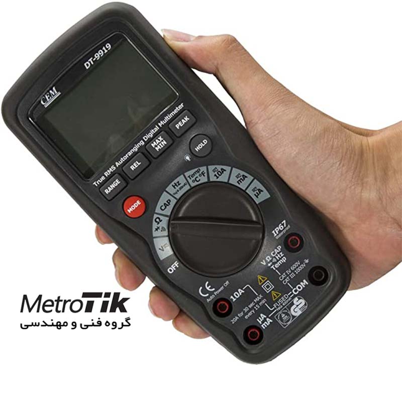 قیمت انواع ولت متر ضد آب و ضد ضربه و دماسنج سی ای ام CEM DT9919 | متروتیک