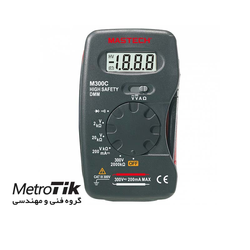 ولت متر جیبی 2 مگا اهمی مستک MASTECH M300C | متروتیک